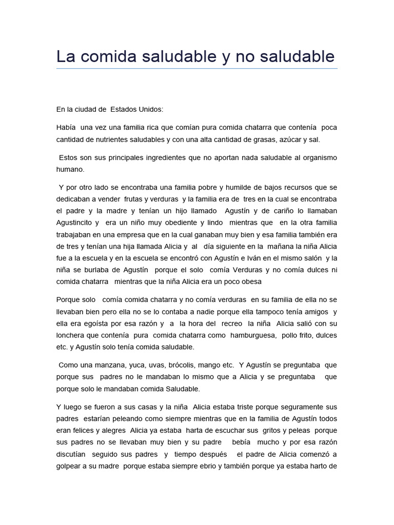 Había Una Vez Una Familia Rica Que Comían Pura Comida Chatarra Que ...