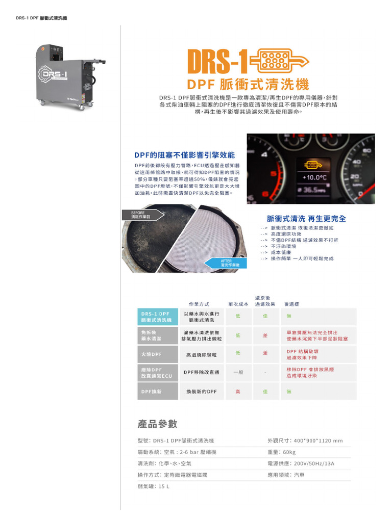 DRS-1 DPF 脈衝式清洗機 - | PDF