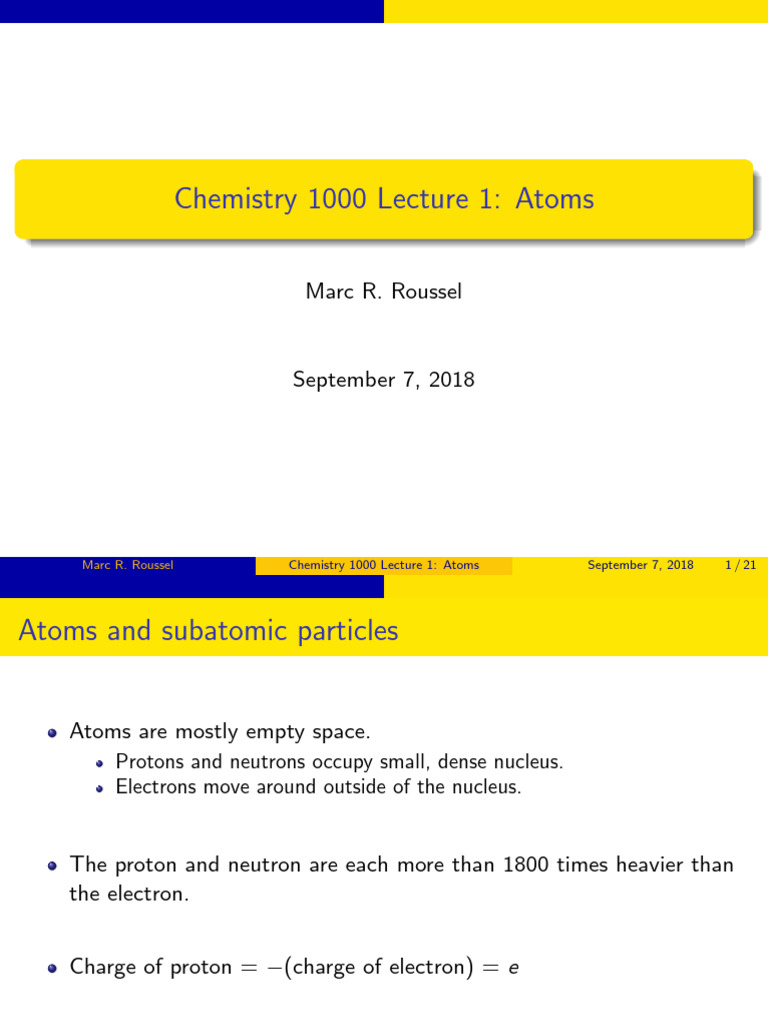 Introduction to Atoms in Chemistry | PDF