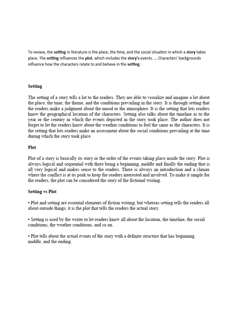 Plot Vs Setting | PDF Plot Vs Setting | PDF
