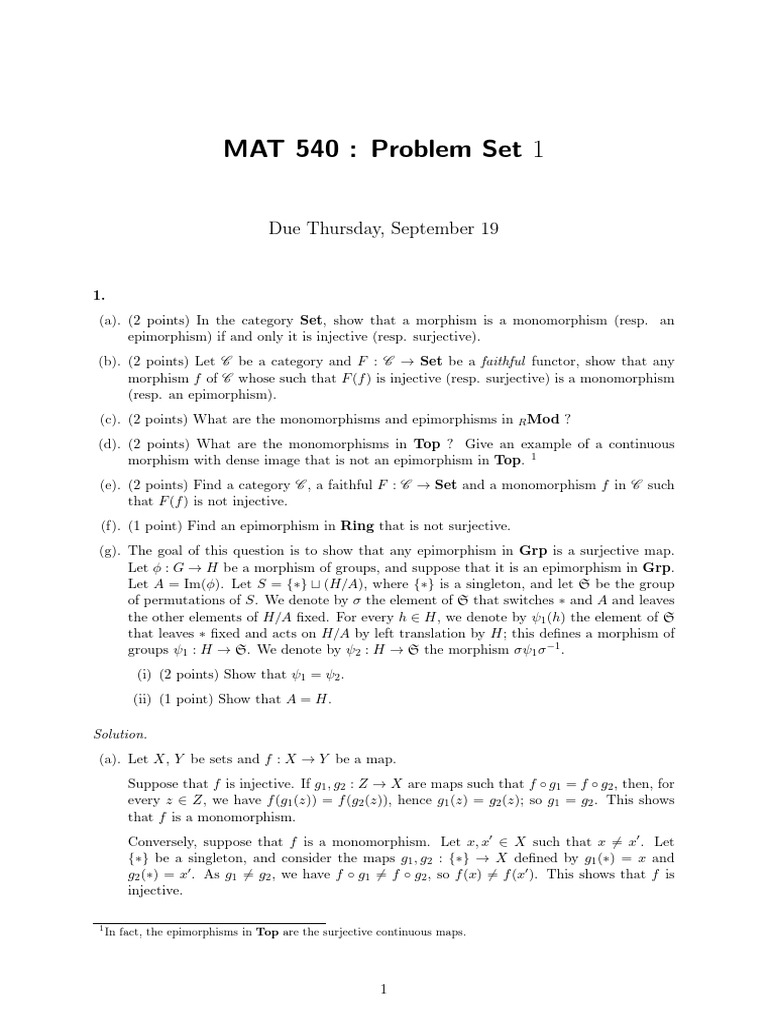 PS1 Solutions | PDF