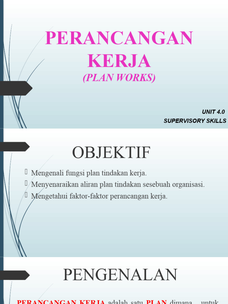 Chapter 4 - PLAN WORKS | PDF