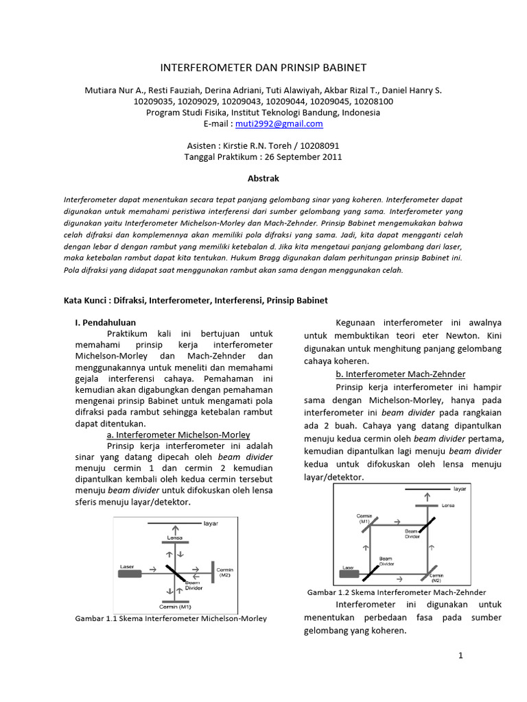 Interferometer Dan Prinsip Babinet | PDF