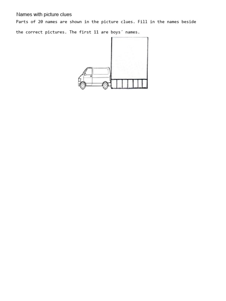 Names With Picture Clues | PDF | Young Adult