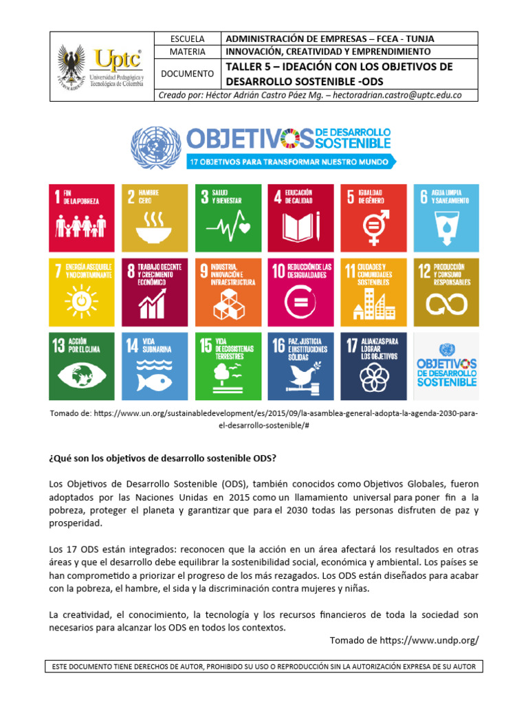 Taller 5 - Ideación Con ODS | PDF