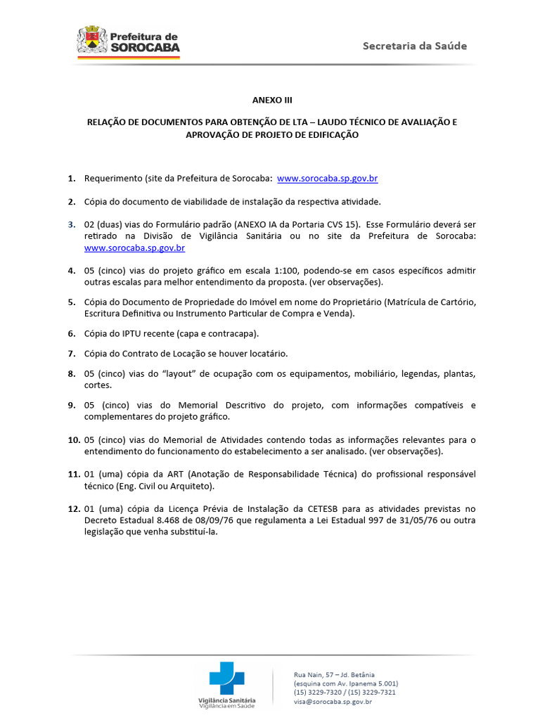 Documentos para Obtenco de Lta | PDF
