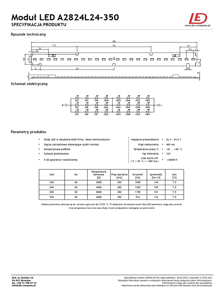 PL Spec Modul Led A2824l24-350 | PDF