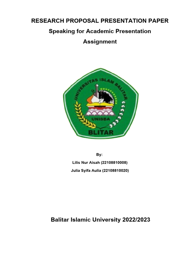 Research Proposal Presentation Paper | PDF | Methodology | Cognition