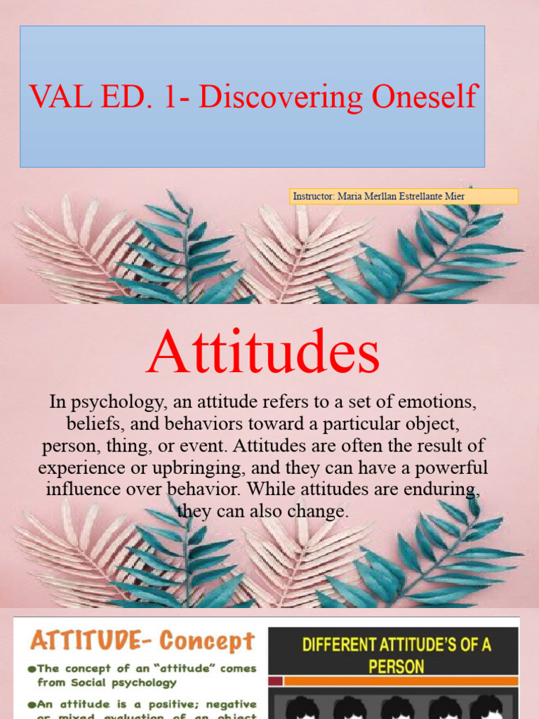 Lesson 2 Attitude and Concept of Attitude | PDF