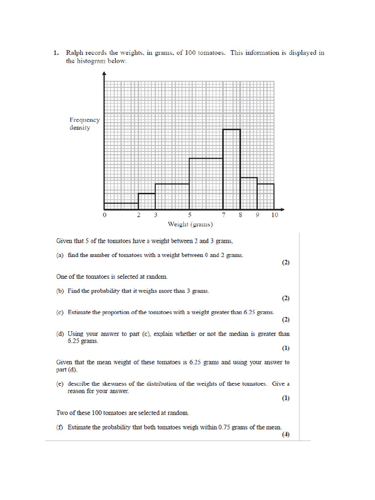 Histogram Questions | PDF