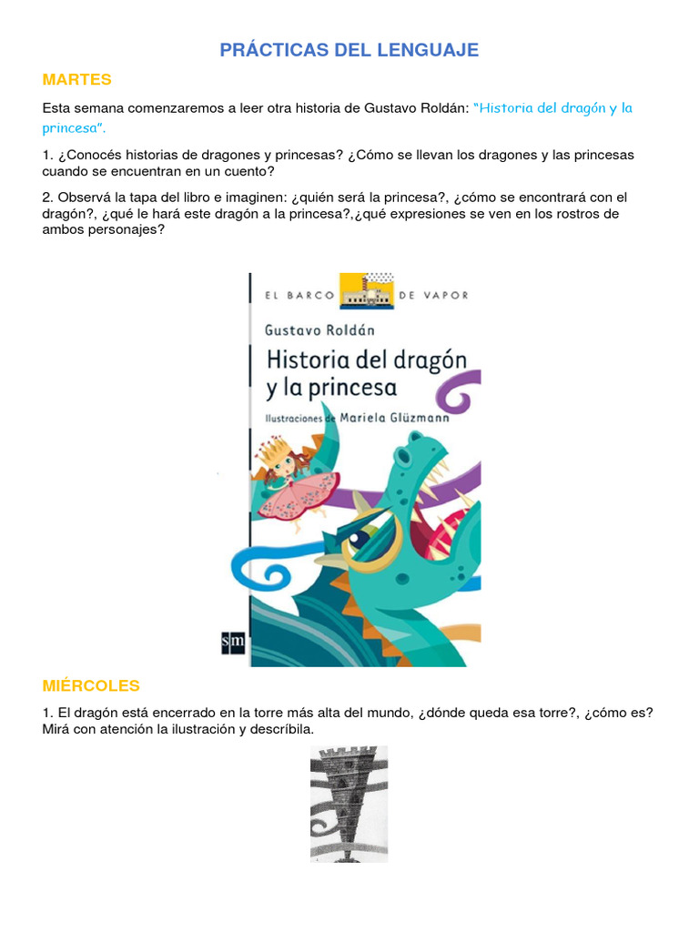 Actividades sobre el Dragón y la Princesa | PDF