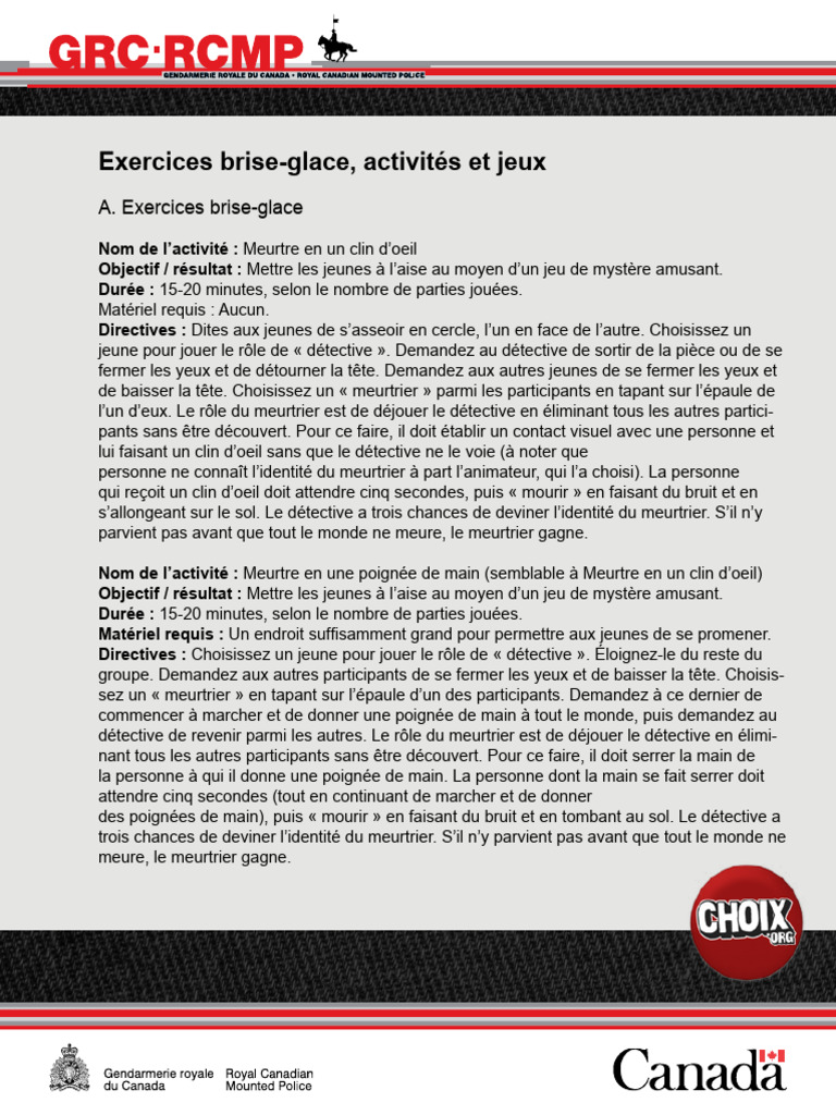 Activités Brise-Glace pour Adultes | PDF