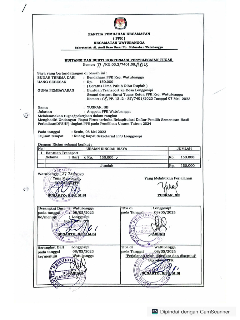 SPPD Juni PPK Kec. Watubangga | PDF