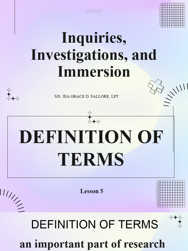 Types of Definitions in Research Terms | PDF | Sampling (Statistics ...