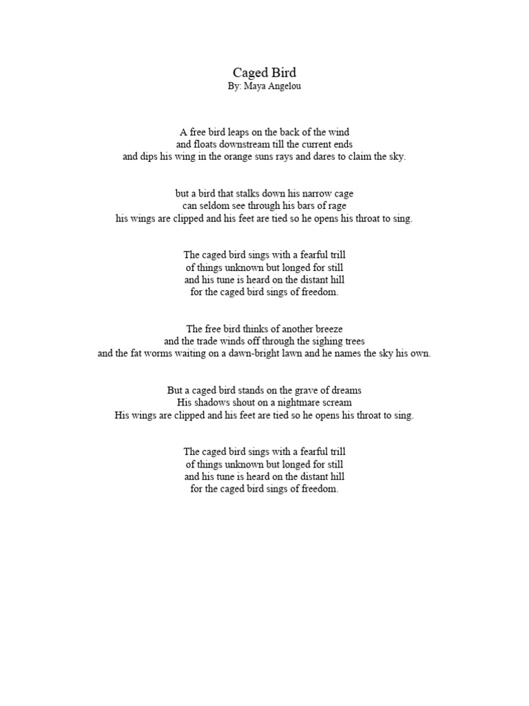 Caged Bird Poem: Freedom and Confinement | PDF | Young Adult