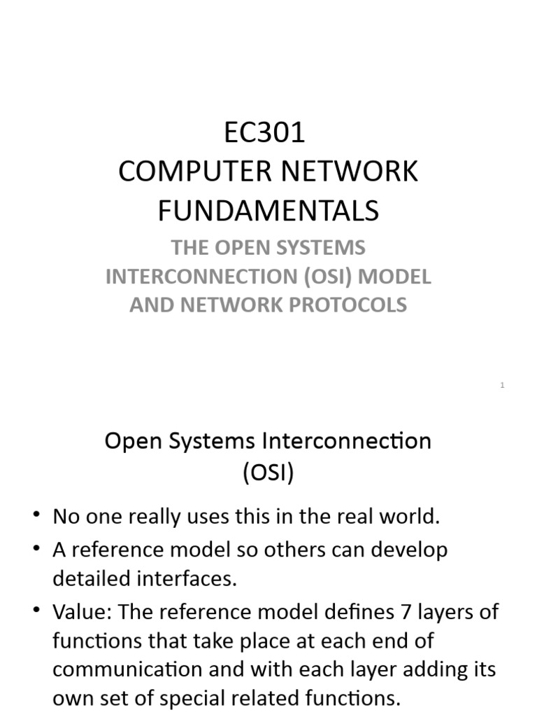 Theopen Systems Interconnection Osi Model and Network | PDF