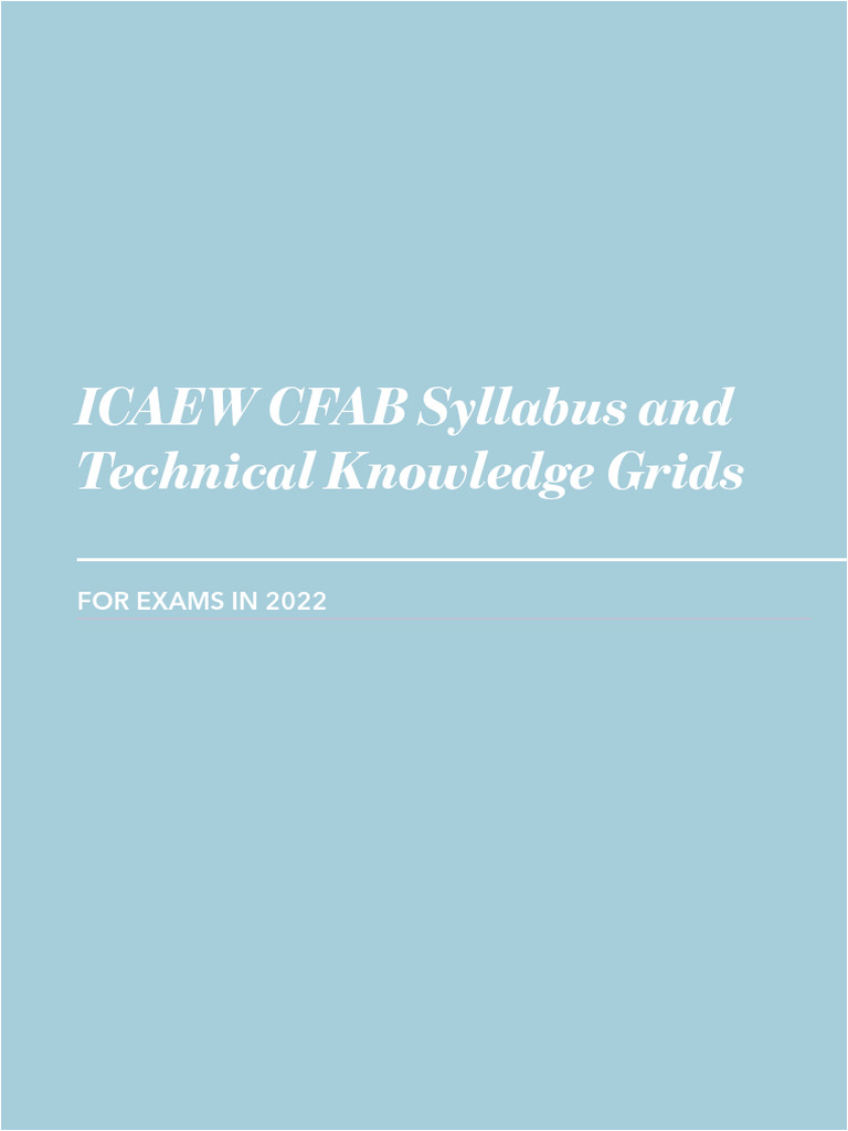 2022 ACA Syllabus Handbook CFAB | PDF