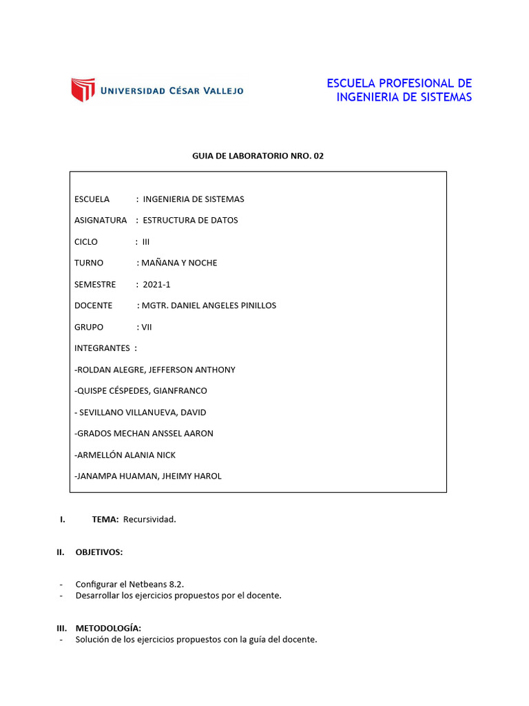 Guia de Laboratorio #2 Realizado | PDF