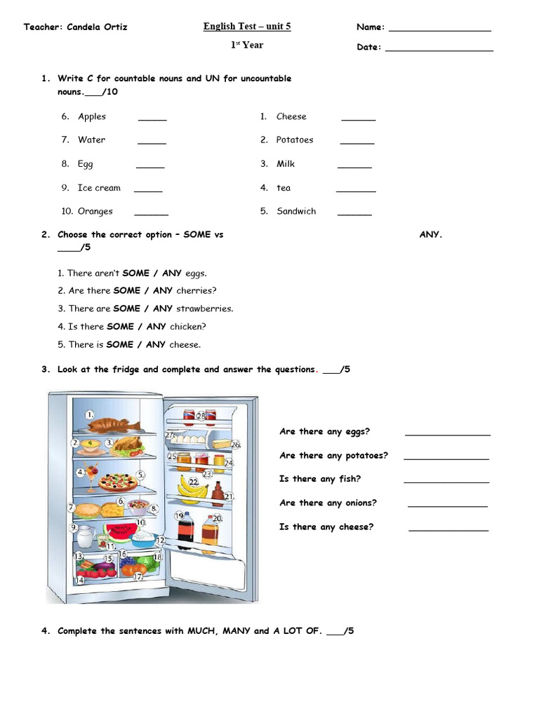 English Test - Unit 6 - 1st Year | PDF