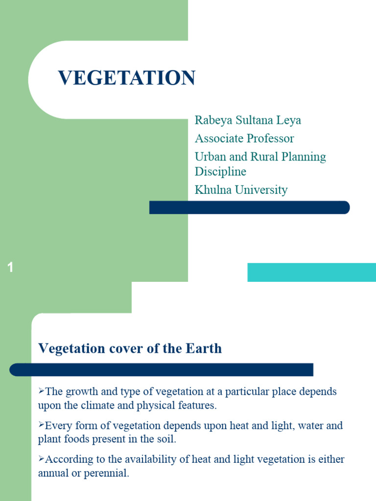 Lecture 07 Vegetation | PDF