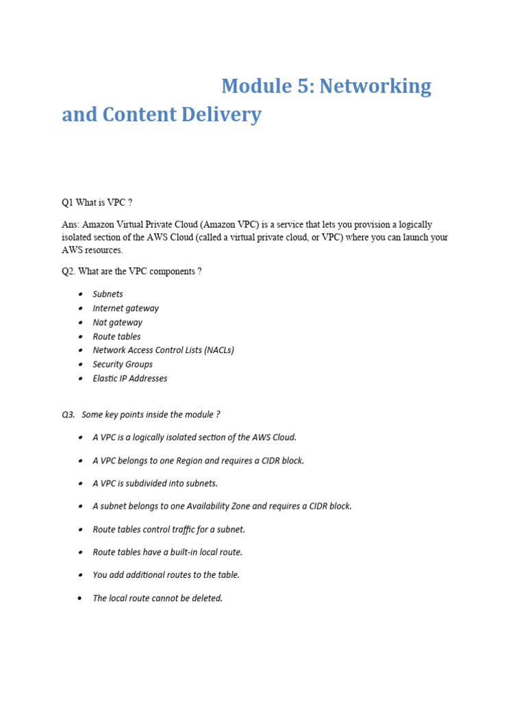 Module 5 Revision | PDF