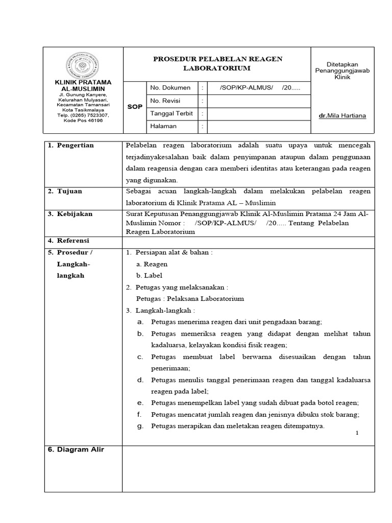 Sop Pelabelan Reagensia | PDF