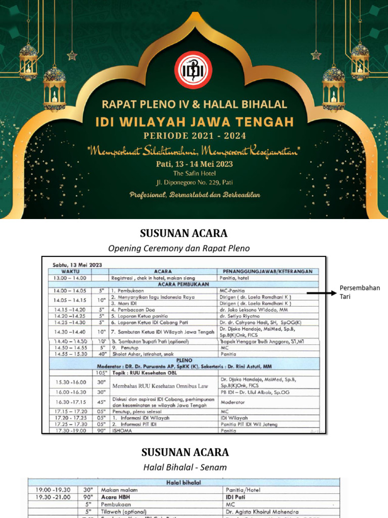 Cue Card MC Rapat Pleno Iv Dan Halal Bihalal | PDF