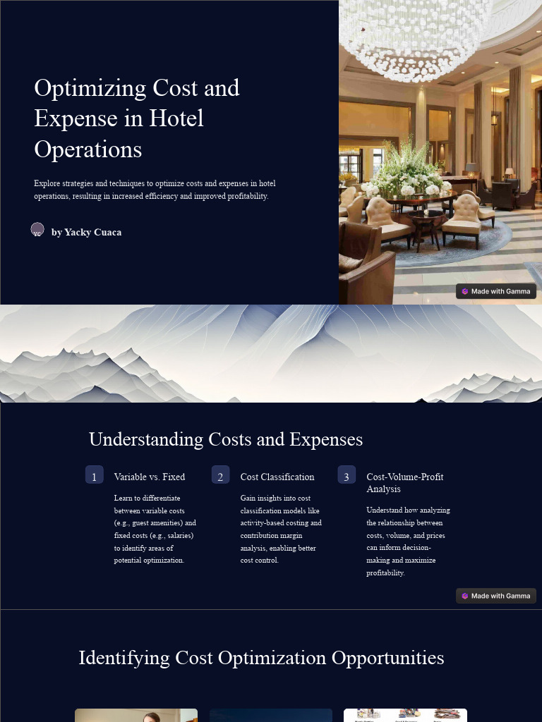 Optimizing Cost and Expense in Hotel Operations | PDF