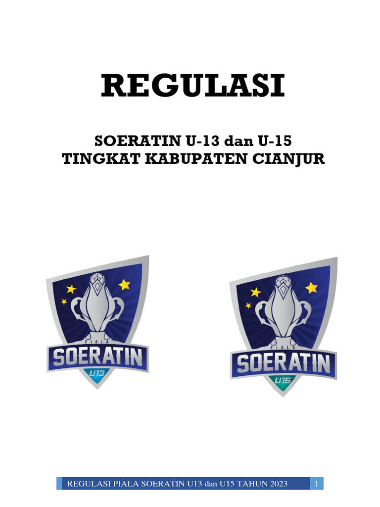 Regulasi Piala Soeratin U13 Dan U15 Tahun 2023 | PDF