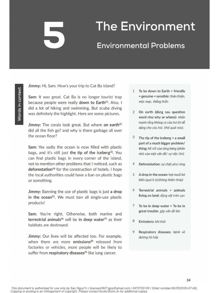 Unit 5 The Environment | PDF