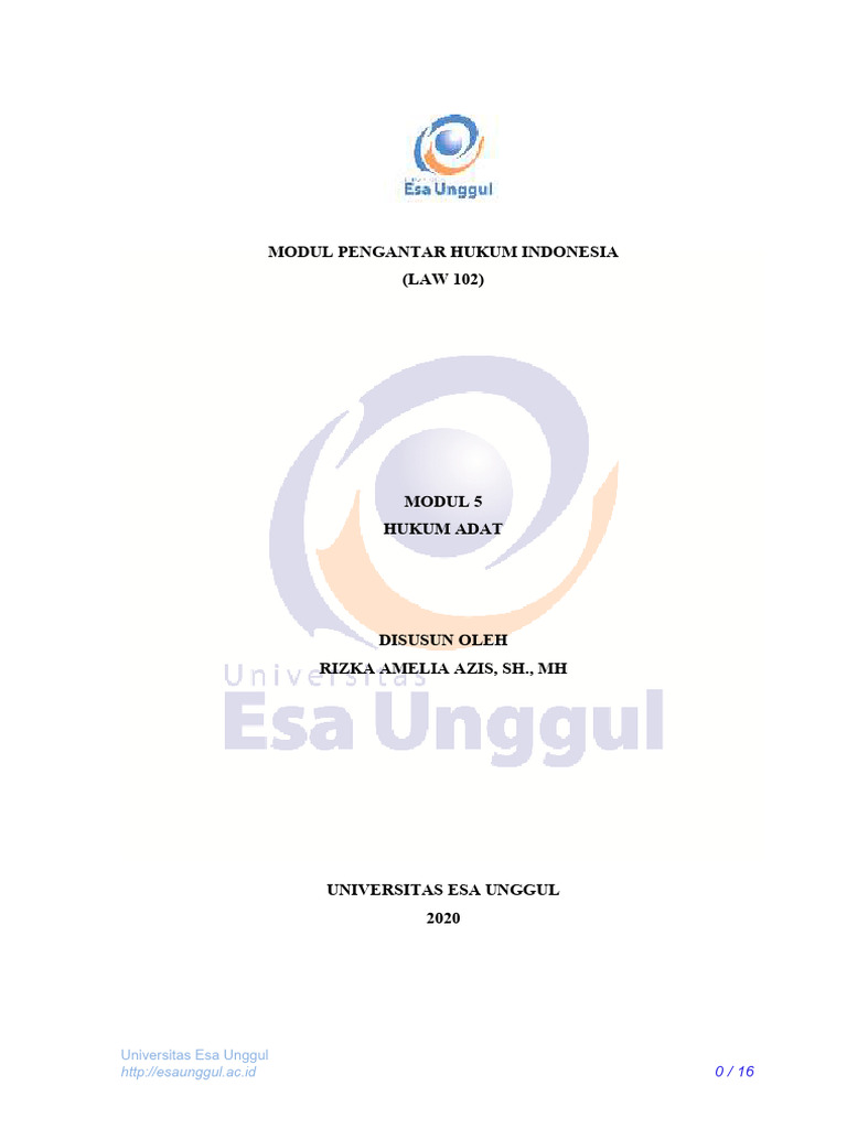 Modul Phi 5-Hukum Adat | PDF