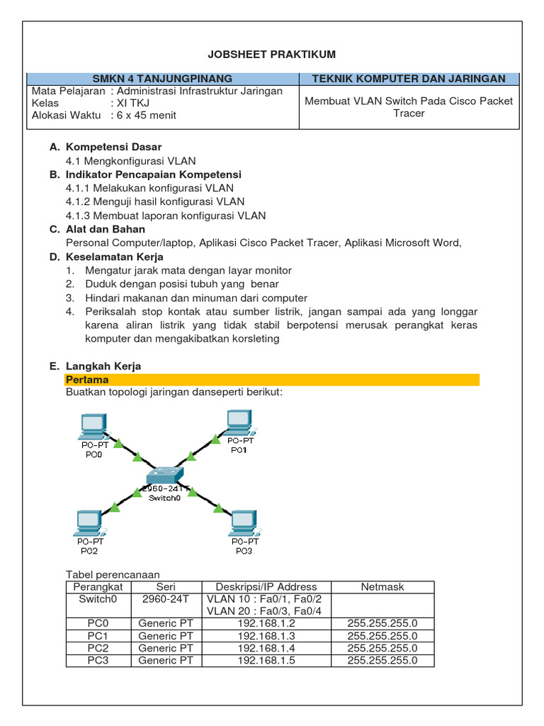 Jobsheet VLAN | PDF | Komputer