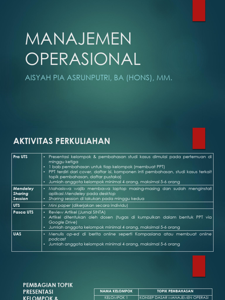 Manajemen Operasional | PDF