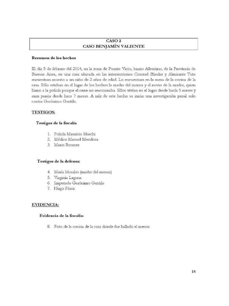 Caso Benjamin Valiente | PDF
