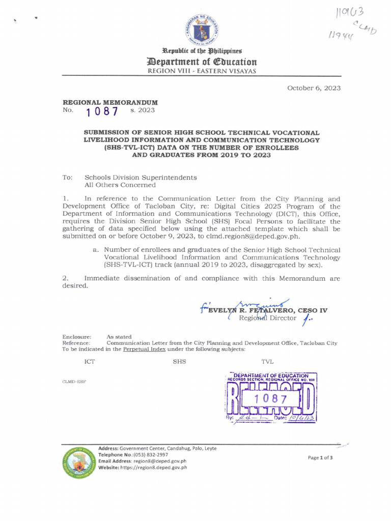 RM s2023 1087 SHS TVL ICT | PDF