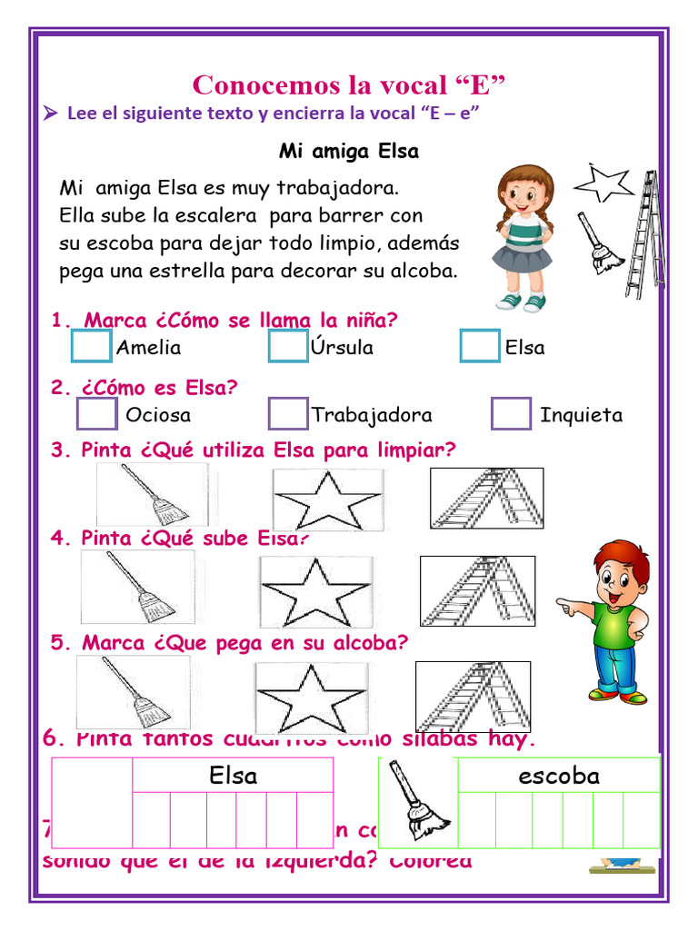 Actividades para la vocal E | PDF