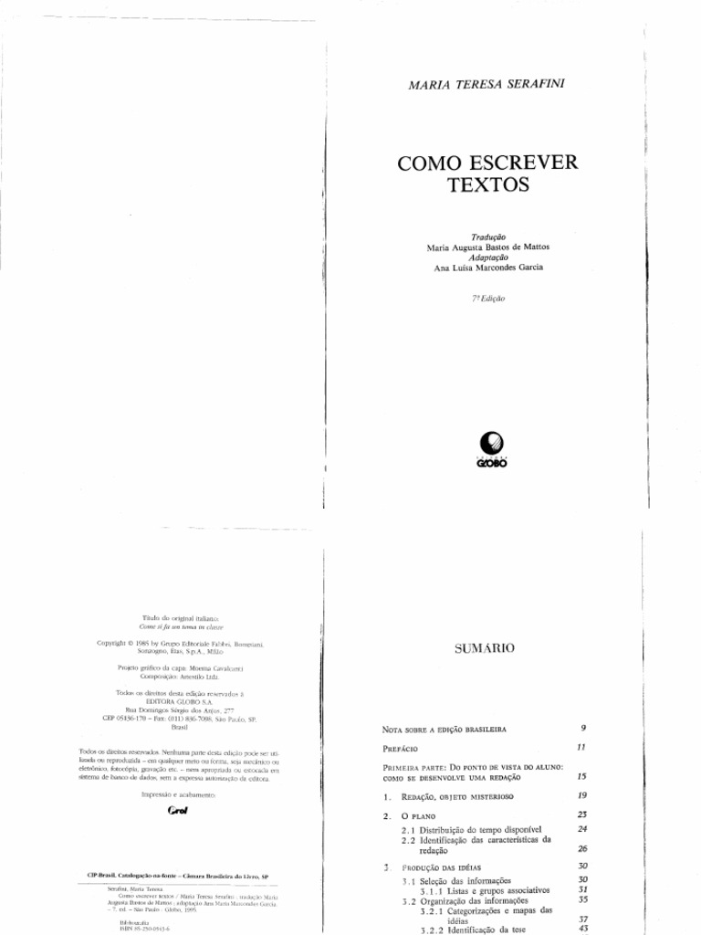 Maria Tereza Serafini - Como Escrever Textos | PDF