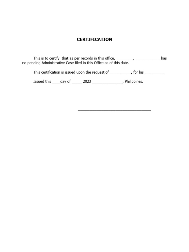 Certification of No Pending Cases | PDF