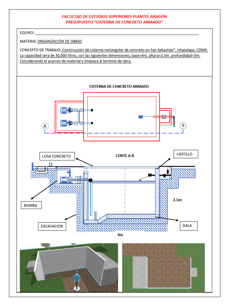 Cisterna de Concreto Apu | PDF