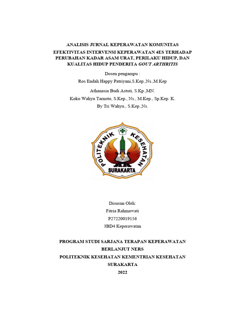 Analisis Jurnal Keperawatan Komunitas | PDF | Kesehatan Holistik | Sains & Matematika