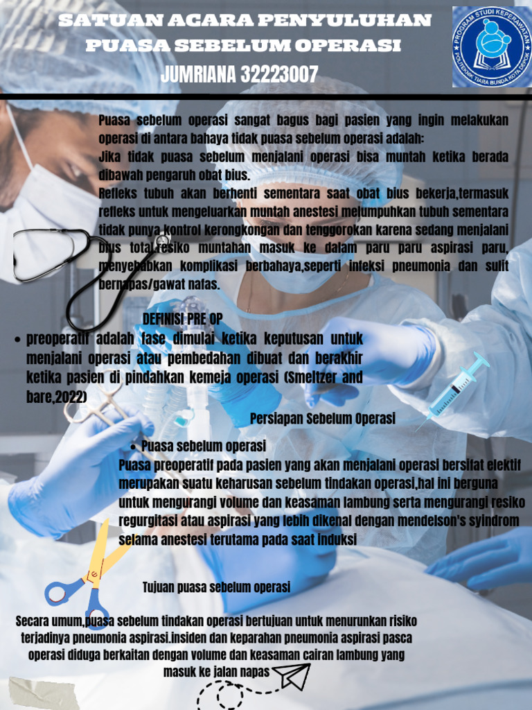 Pentingnya Puasa Sebelum Operasi | PDF | Sains & Matematika