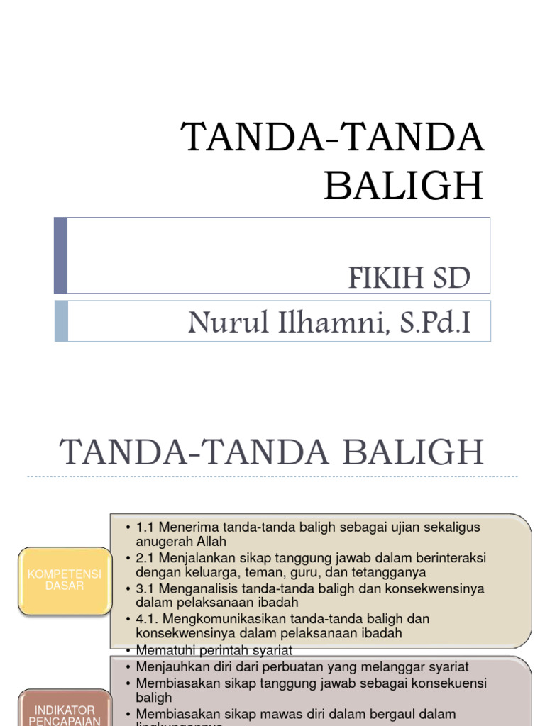 Fiqh Tanda-Tanda Balig | PDF