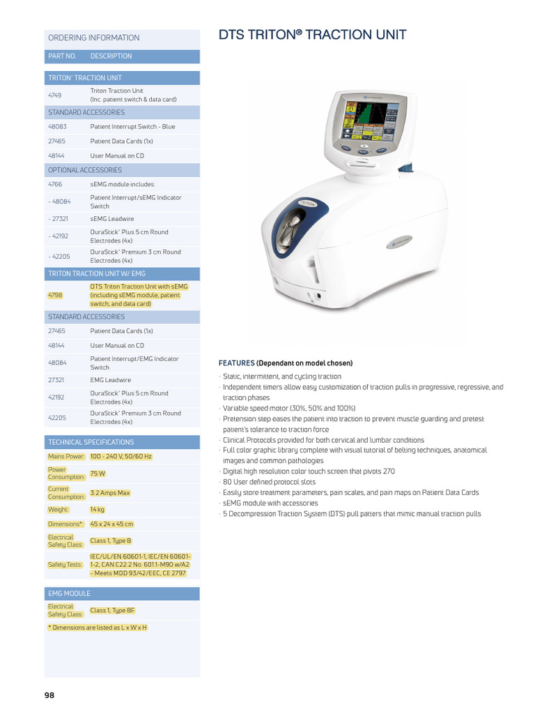 Brosur Triton DTS Traction Machine W - EMG | PDF
