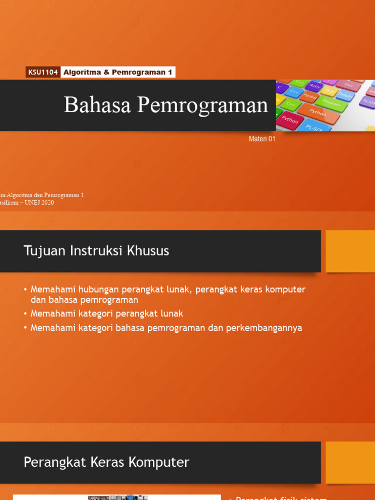 Materi 01 - Bahasa Pemrograman | PDF