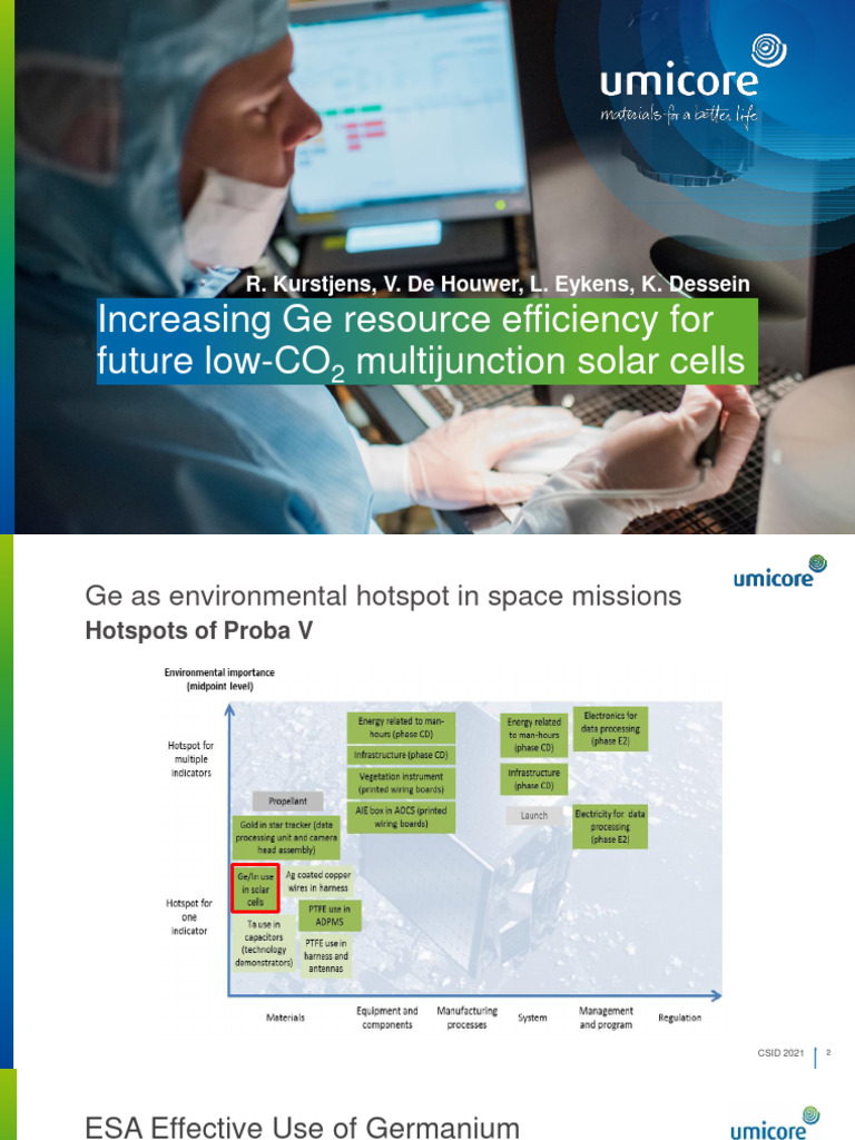 Space Solar Cells UMICORE | Download Free PDF | Recycling | Germanium