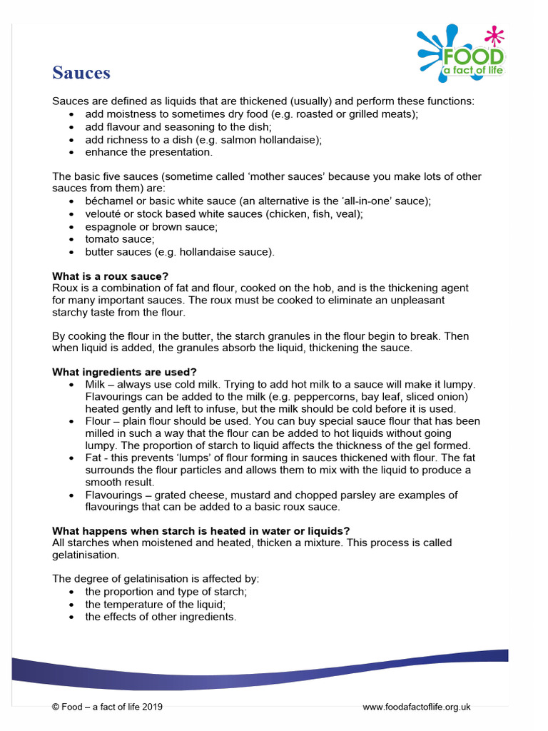 Sauces Fact Sheet Fs 1416c | PDF