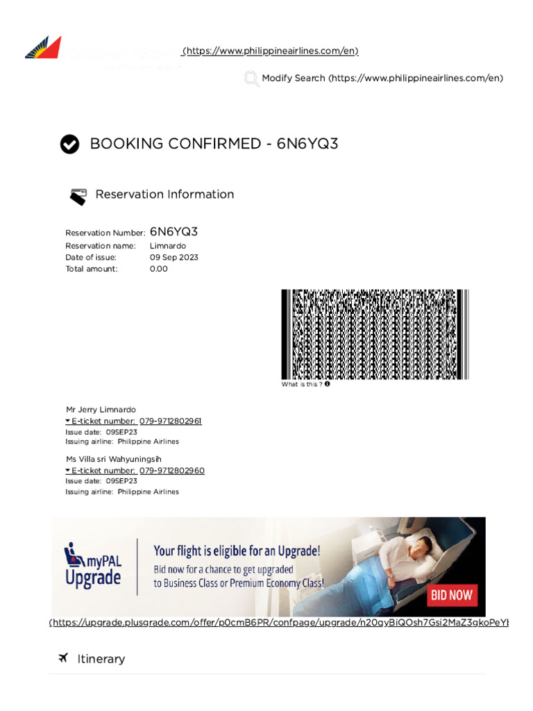 Philippine Airlines - Reservation | PDF | Aviation | Transport