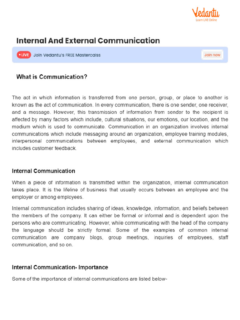 Internal and External Communication | PDF