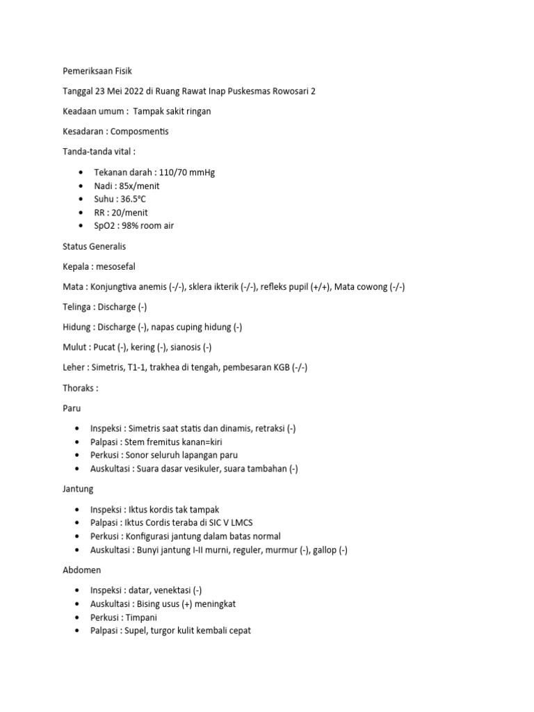 Pemeriksaan Fisik HT | PDF