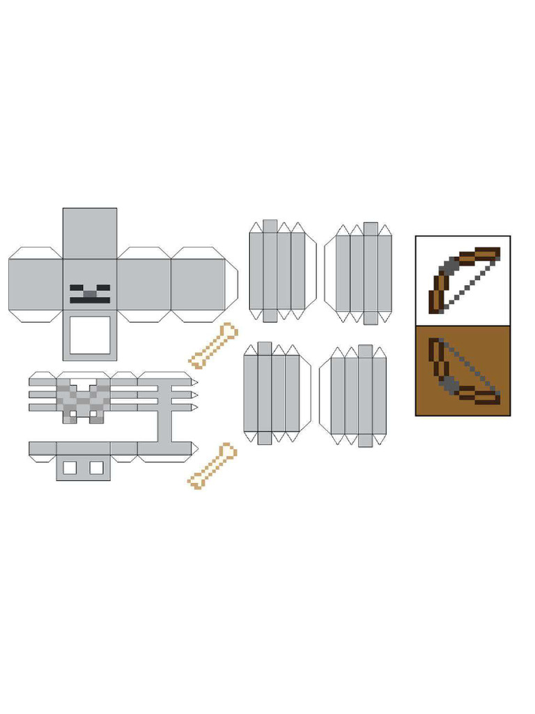 Minecraft Skeleton Papercraft - Template | PDF